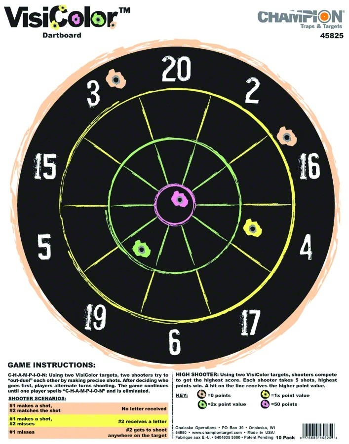 Champion VisiColor Dartboard Target, Pack of 10 | Buy in Canada | Gotenda