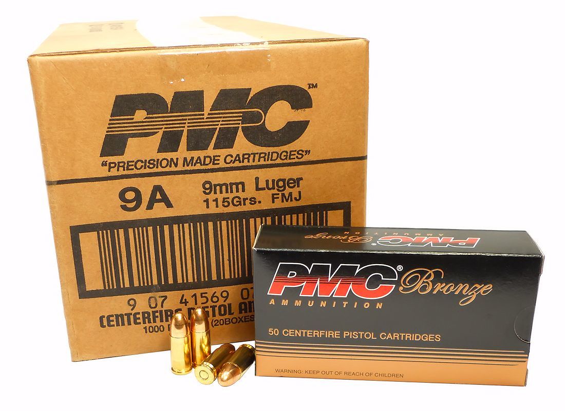 PMC 9mm Bronze 115 Gr FMJ Case of 1000 » Tenda Canada
