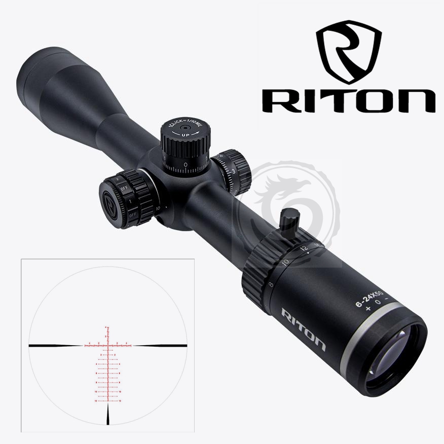 Riton Optics 6-24x50 X3 Conquer Riflescope (MPSR Illuminated Reticle ...