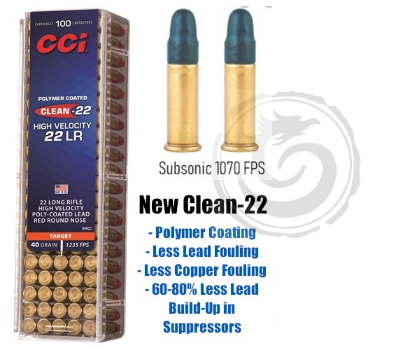 CCI Clean-22 Sub-sonic 22 LR 40 Gr Poly-coated Box Of 100 | Buy in ...