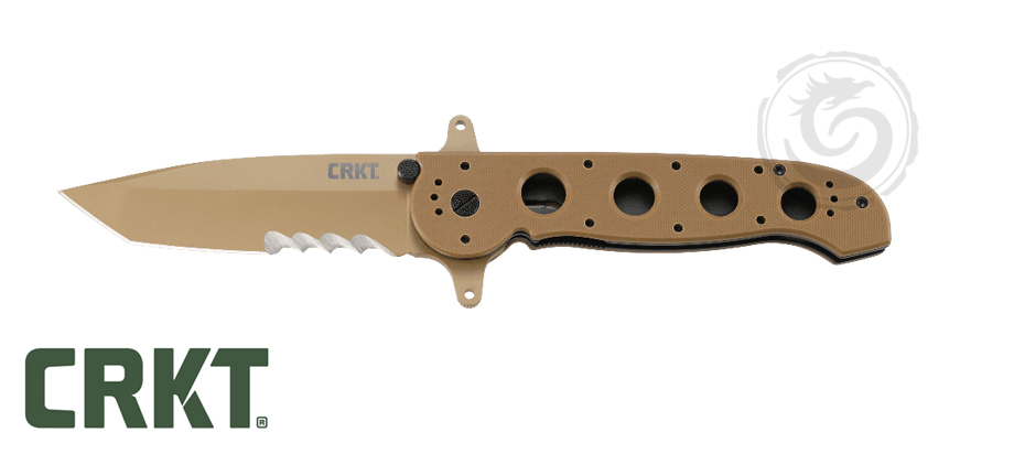 CRKT Carson Tanto Flipper Knife Desert Tan G-10 (3.875" Serr) M16 ...