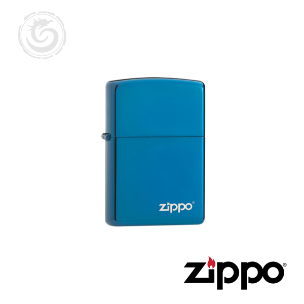 ZIPPO - Classic High Polish Blue Zippo Logo Windproof Lighter - 20446ZL ...
