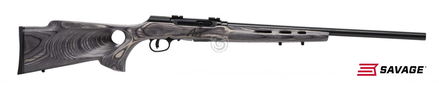 Savage A22 Target Semi 22 LR 22" Heavy Barrel Grey Laminate Thumbhole ...