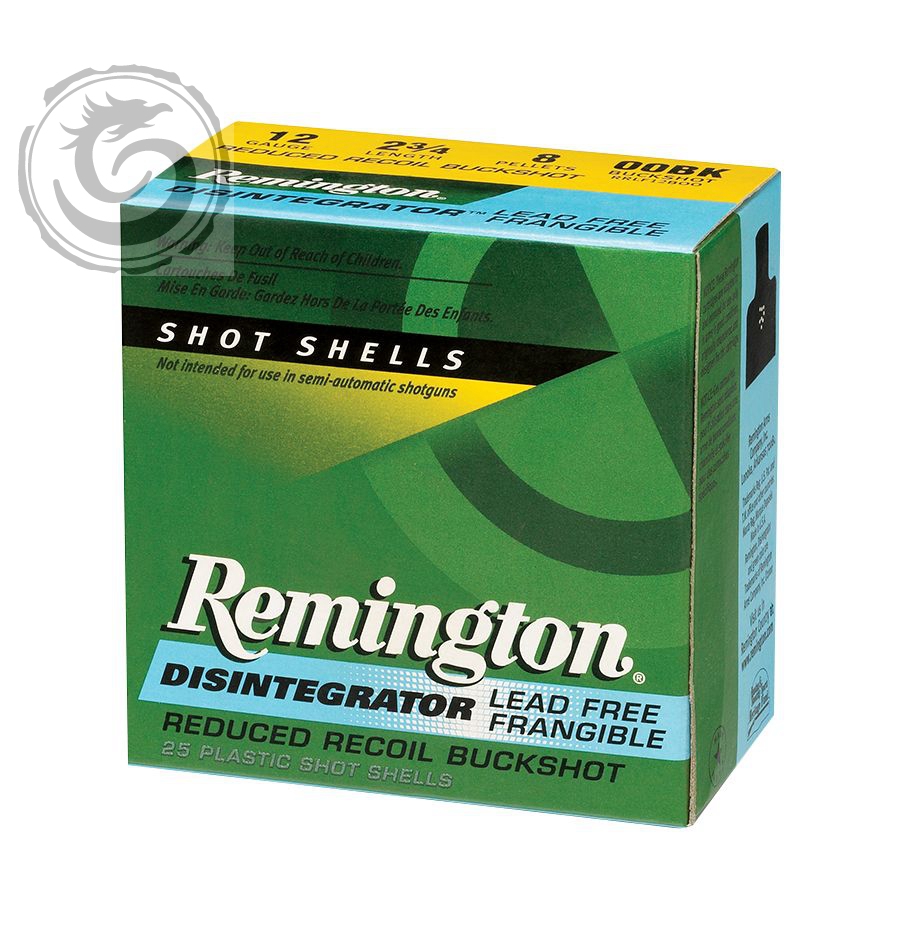 Remington Disintegrator Lead-Free Frangible 00 Buckshot 12 Ga, 2-3/4, 8 ...