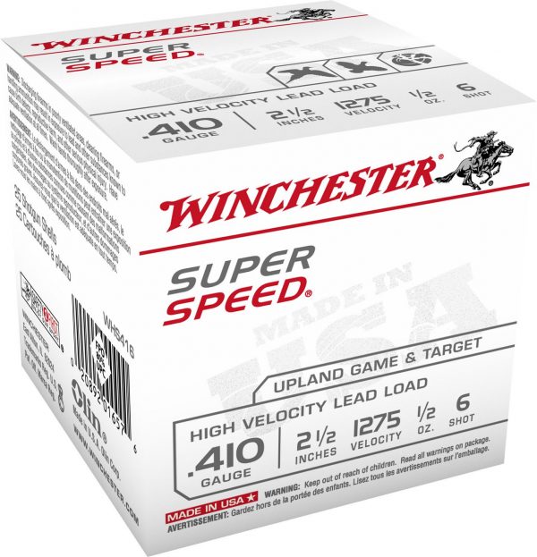 Winchester Super Speed 410Ga, 2-1/2", 1/2 Oz, #6 Shot Box of 25 » Tenda ...
