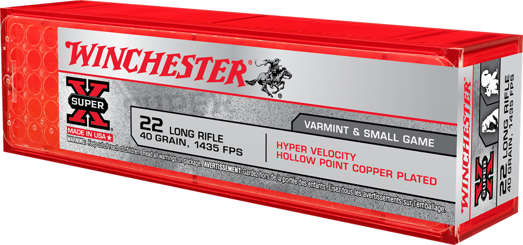 Winchester Super-X Hyper Velocity 22 LR 40 Gr CPHP Box of 100 | Buy in ...