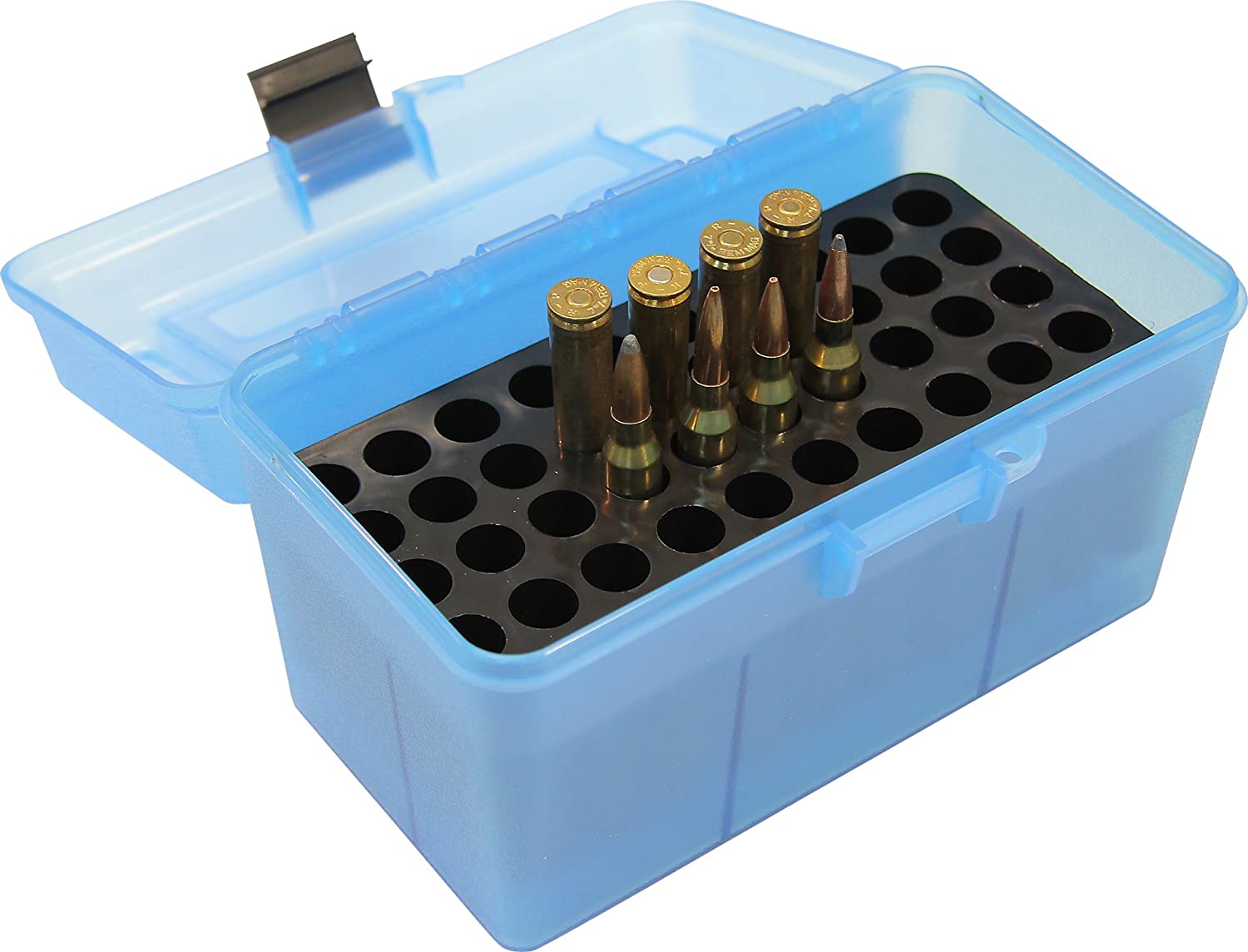 MTM Deluxe Handled Rifle Ammo Box 50 Round-Blue » Tenda Canada