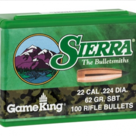 Sierra GameKing 22 Cal (.224 Dia.) 65 Gr SBT Bullets Box of 100 | Buy ...