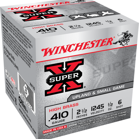 Winchester SuperX 410Ga High Brass 2-1/2", 1/2 Oz, #6 Shot Box of 25 ...