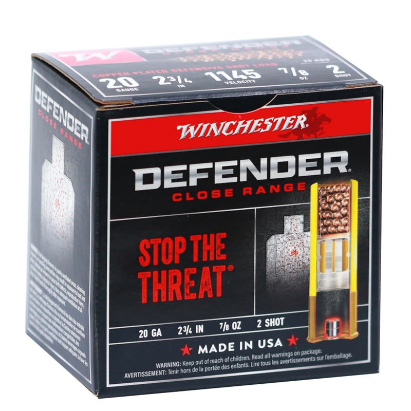 Winchester Defender 20 GA, 2-3/4", 7/8 oz, #2 Shot Box of 25 » Tenda Canada