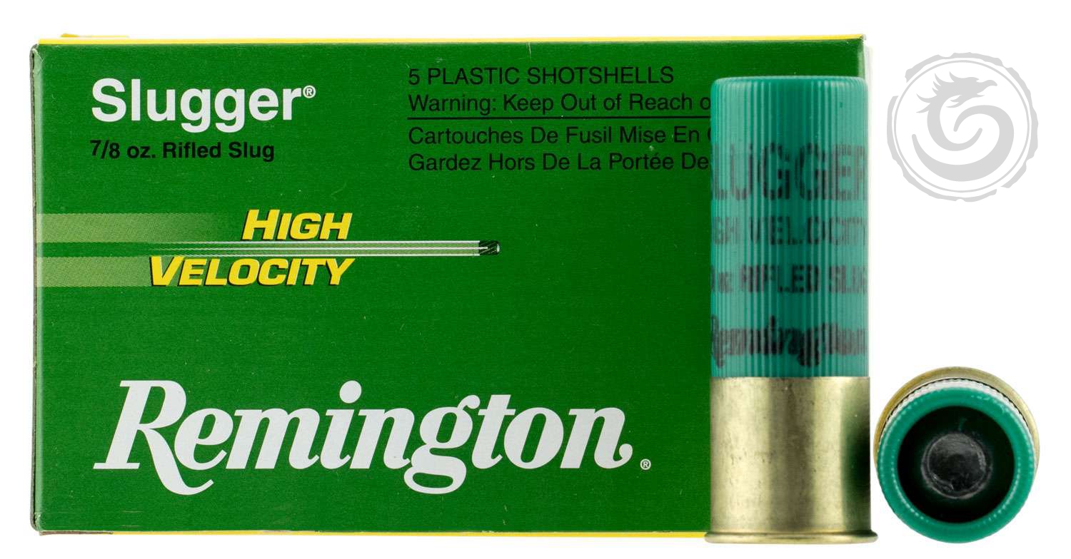 Remington Slugger High Velocity 12 Ga 3", 7/8oz Lead Rifled Slug, Box ...