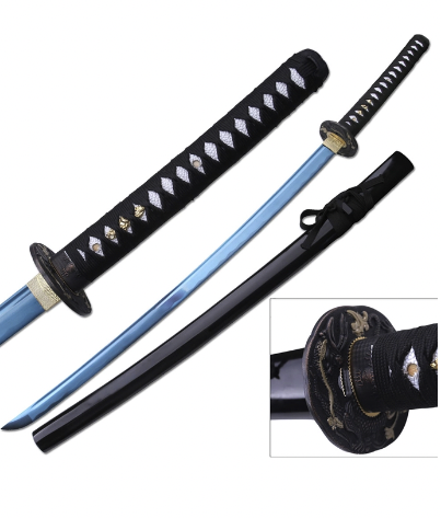 TEN RYU - Hand Forged Samurai Sword ( Blue Painted Blade) » Tenda Canada