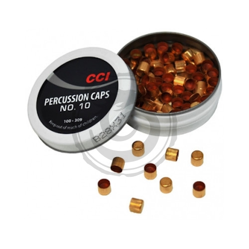 CCI 309 Percussion Cap Black Powder Copper #10 Tin of 100 » Tenda Canada