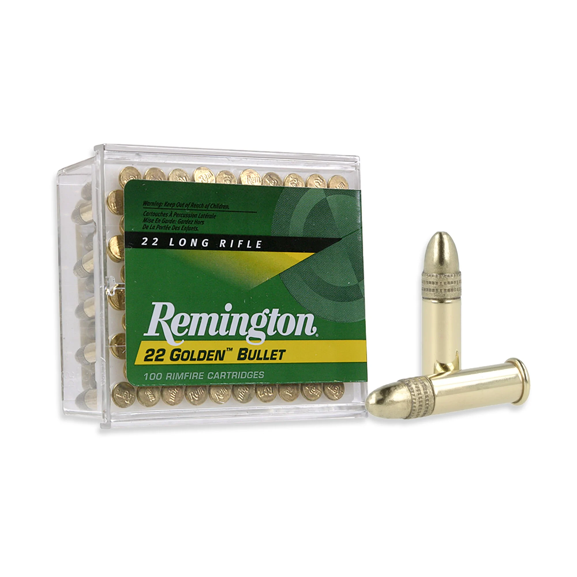 Remington Golden Bullet High-Velocity 22LR 40Gr Plated RN Box of 100 ...