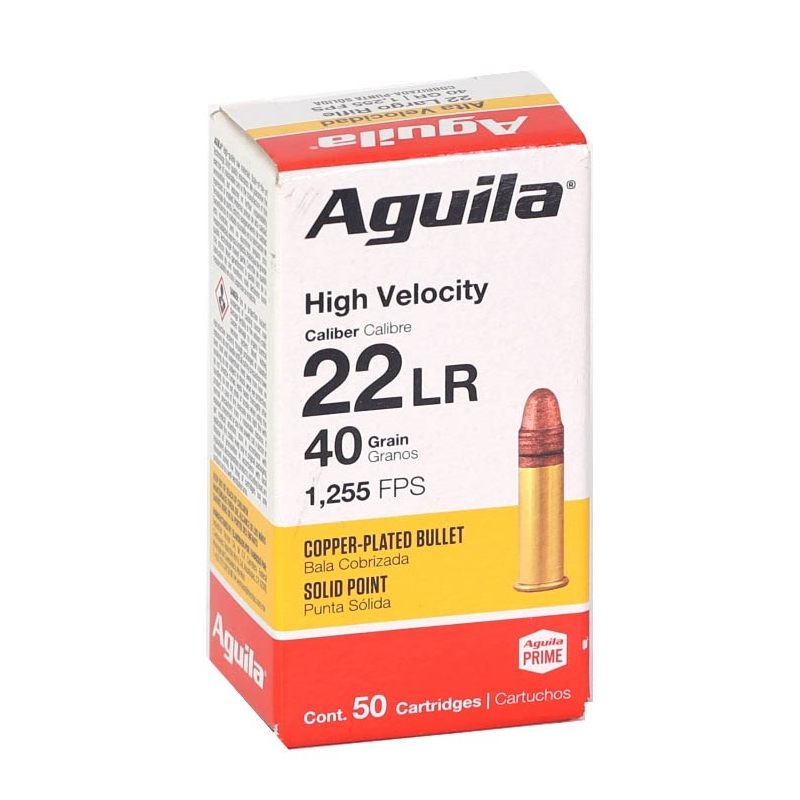 Aguila 22 LR Super Extra High-Velocity 40Gr Copper Plated Solid Point ...