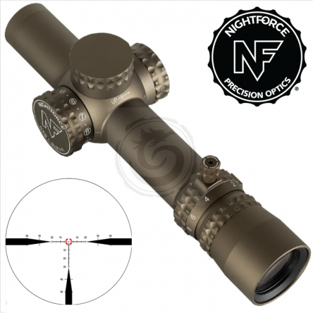 Nightforce NX8 1-8x24mm F1 ZeroStop .5 MOA Capped E/W PTL FC-MOA Dark ...