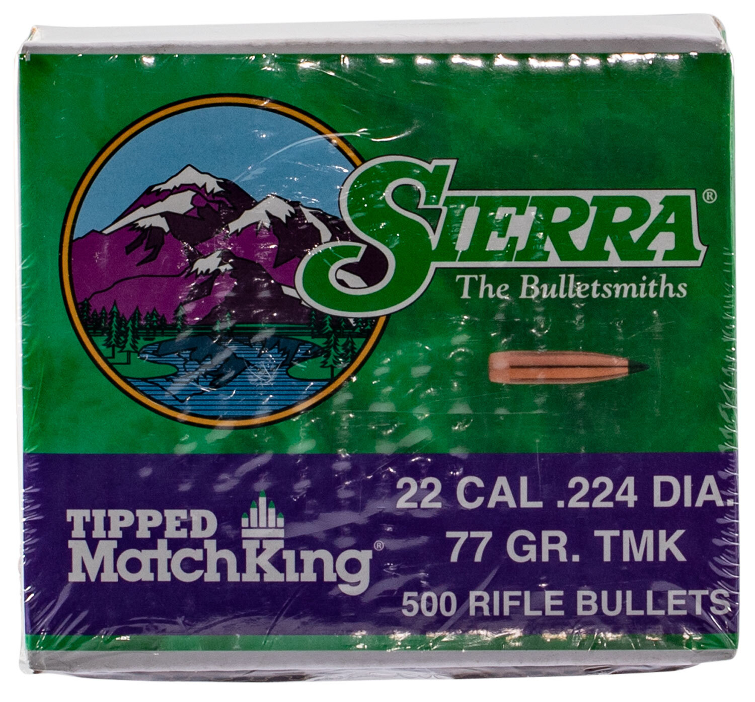 Sierra Tipped MatchKing 22 Cal (.224 Dia.) 77 Gr BT Bullets Box of 500 ...