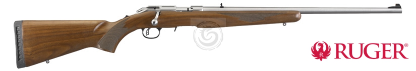 Ruger American Rimfire 22 LR Polished Stainless Steel 22" Walnut Stock ...