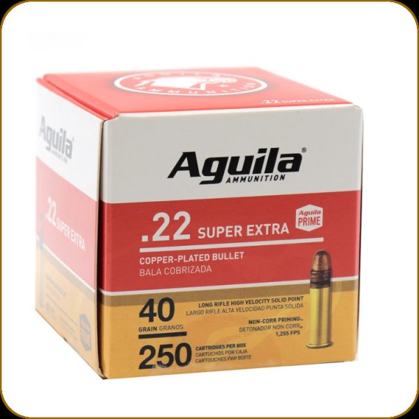 Aguila Super Extra 22 LR High-Velocity 40 Gr Copper Plated LRN Box of ...