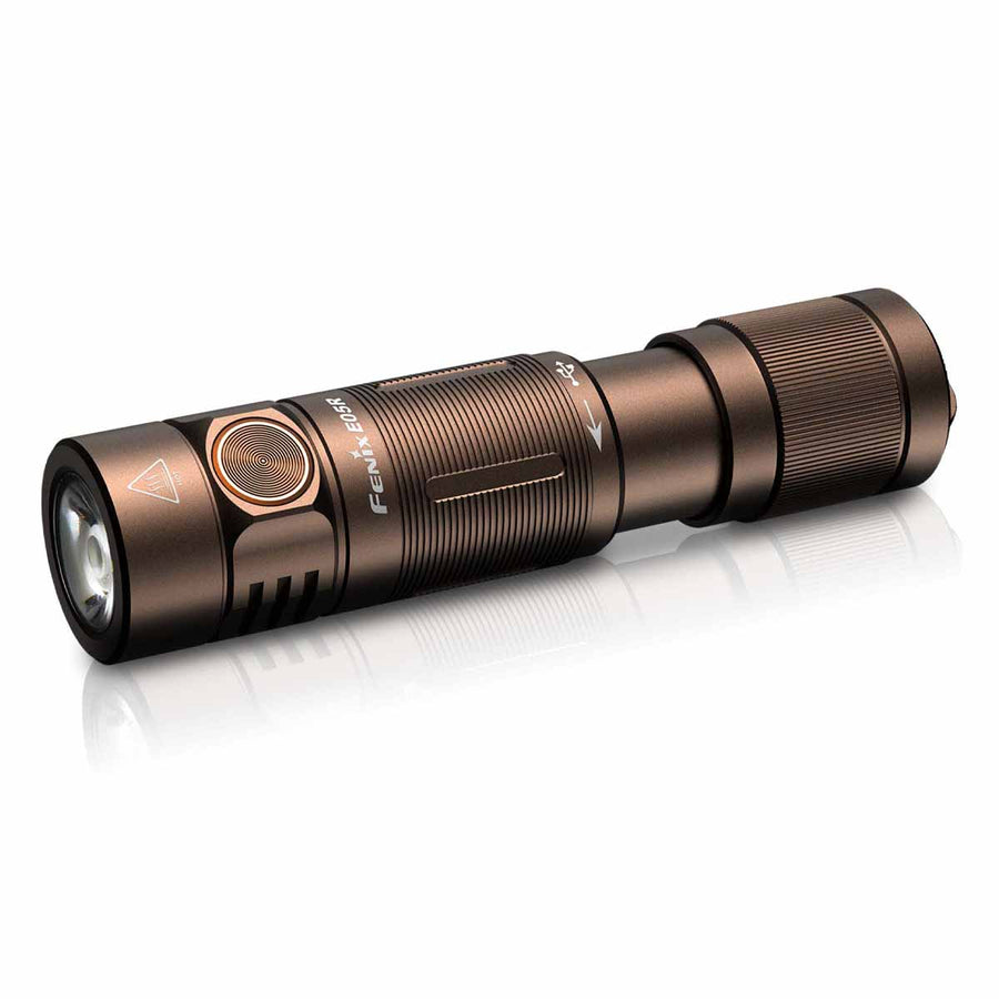 Fenix E05R 400 Lumen Mini Rechargeable Keychain Flashlight - Brown ...