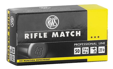 RWS Rifle Match 22 LR 40 Gr LRN Ammunition Box of 50 » Tenda Canada