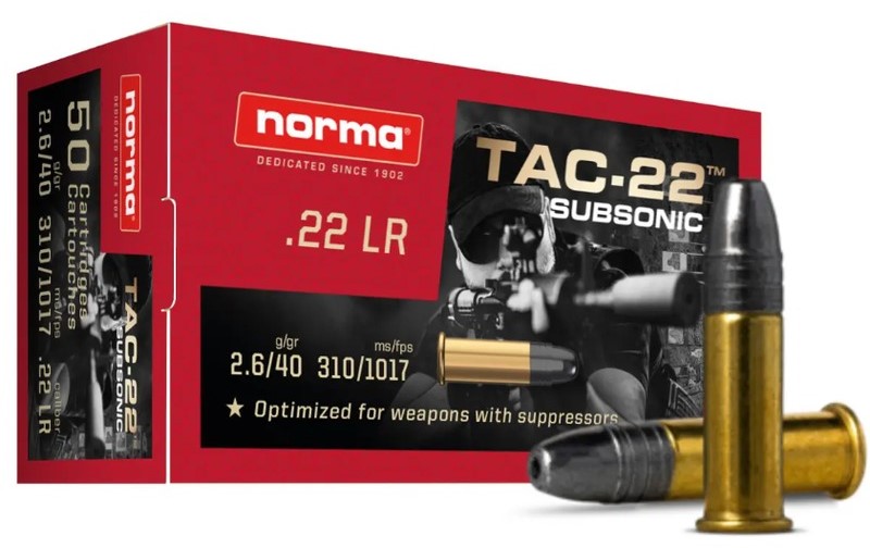 Norma 22 LR TAC-22 Subsonic 40 Gr LHP Box of 50 » Tenda Canada