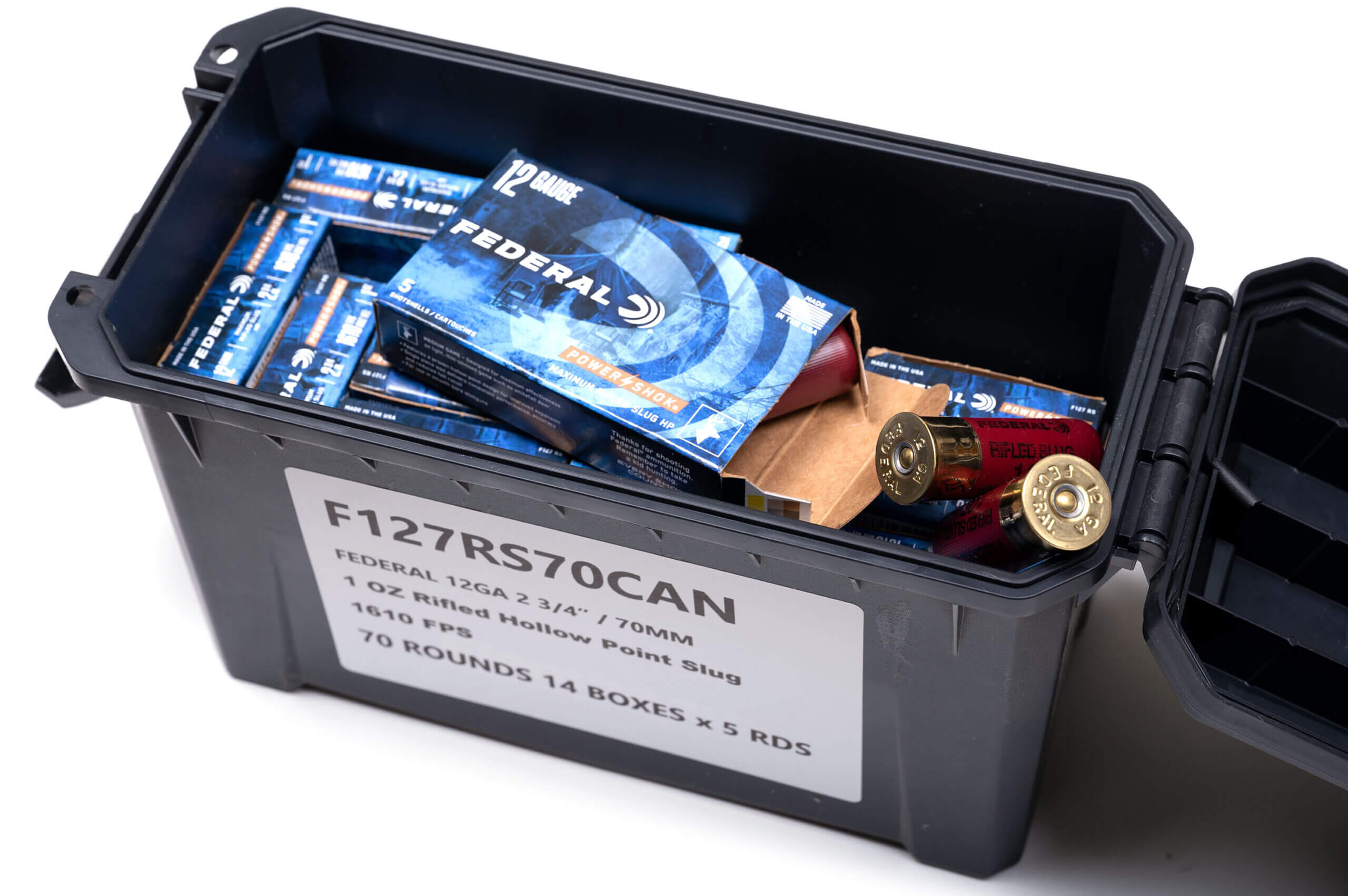 Federal Power-Shok 12 Ga 2-3/4″ 1 Oz HP Rifled Slug Can of 70 | Buy in ...