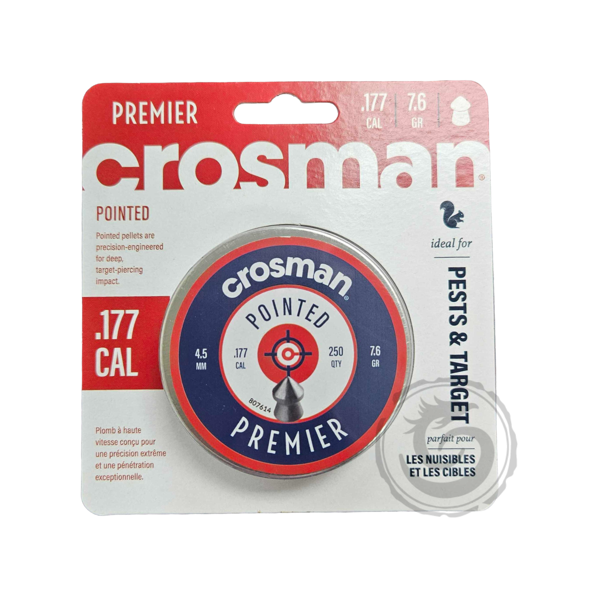 Crosman Pellets .177 Cal 7.6 Gr Pointed Tin of 250 | Buy in Canada ...