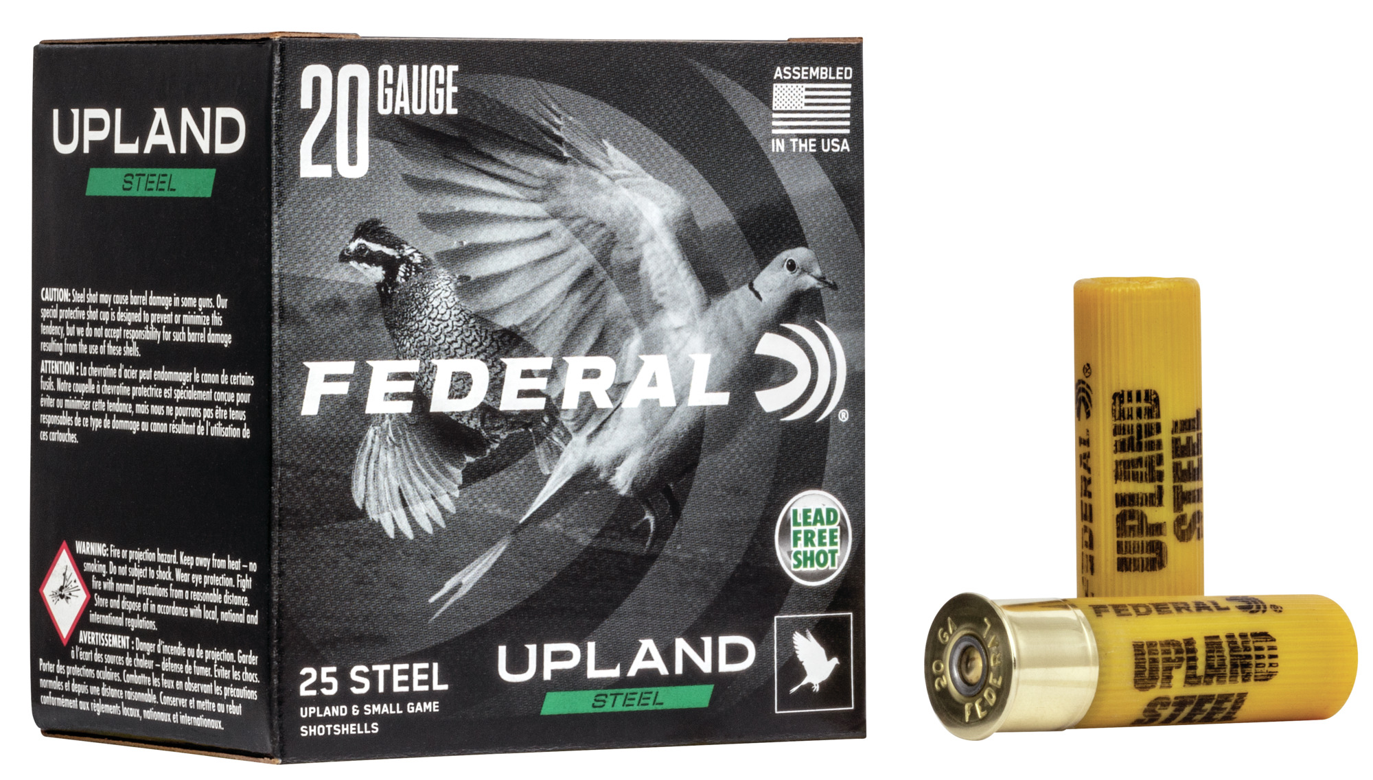Federal Upland Steel 20 Ga, 2-3/4", 3/4oz, #6 Steel Shot Box of 25 ...