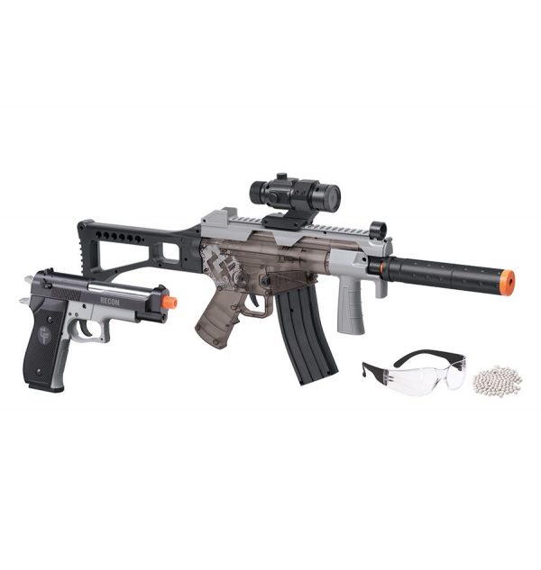 GameFace Ghost Affliction Full-Auto Airsoft BB SMG-Pistol Kit Grey ...