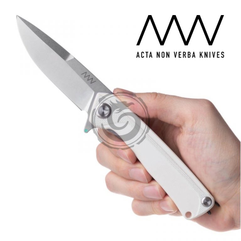 ANV Knives Z100 BB Stonewash Folding Knife, G10 White » Tenda Canada
