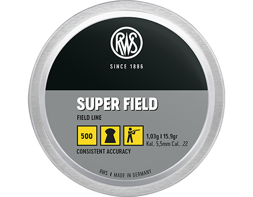 RWS SuperField Pellets .22 Caliber 15.9Gr Tin of 500 » Tenda Canada