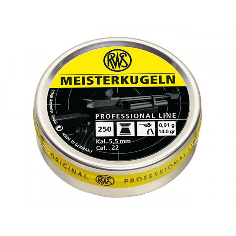 RWS Meisterkugeln Pellets .22 Calibre 14Gr Tin of 250 » Tenda Canada