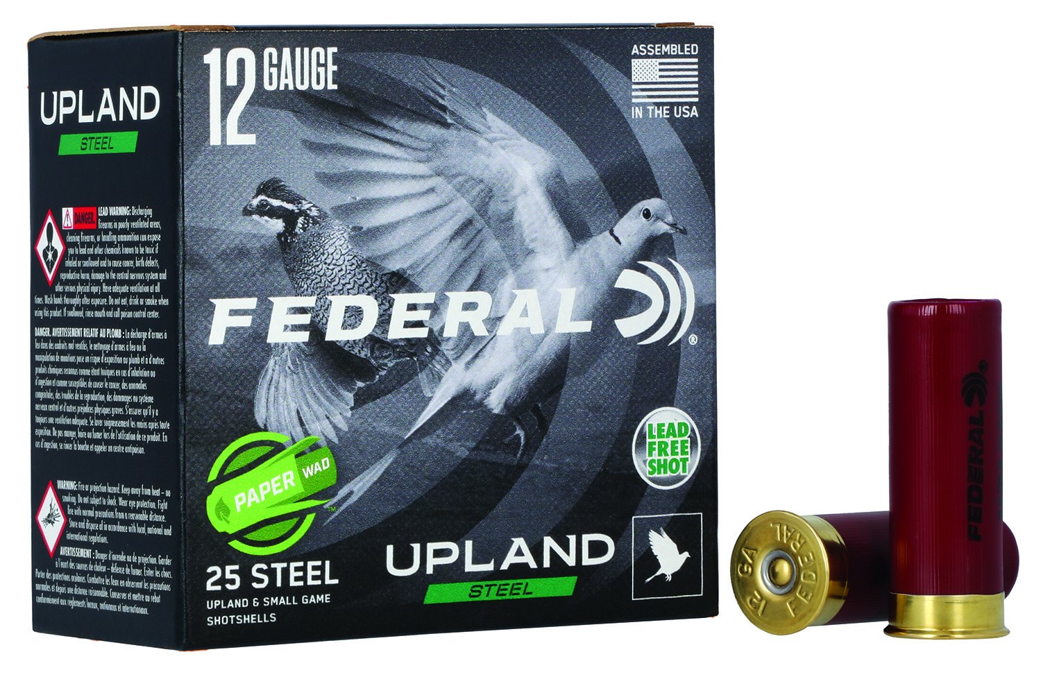 Federal Upland Steel Paper Wad 12Ga, 2-3/4", 1oz, #7.5 Box of 25 ...