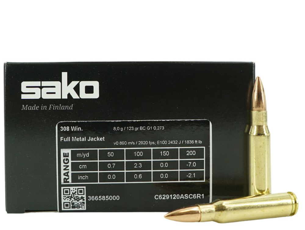 Sako Range Speedhead 308 Win 123 Gr FMJBT Box of 50 » Tenda Canada