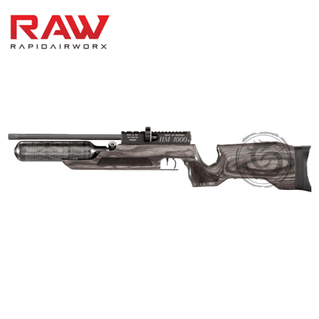 RAW MiniHunter HM1000X Mini LRT Air Rifle .22 Cal - Black Laminate ...