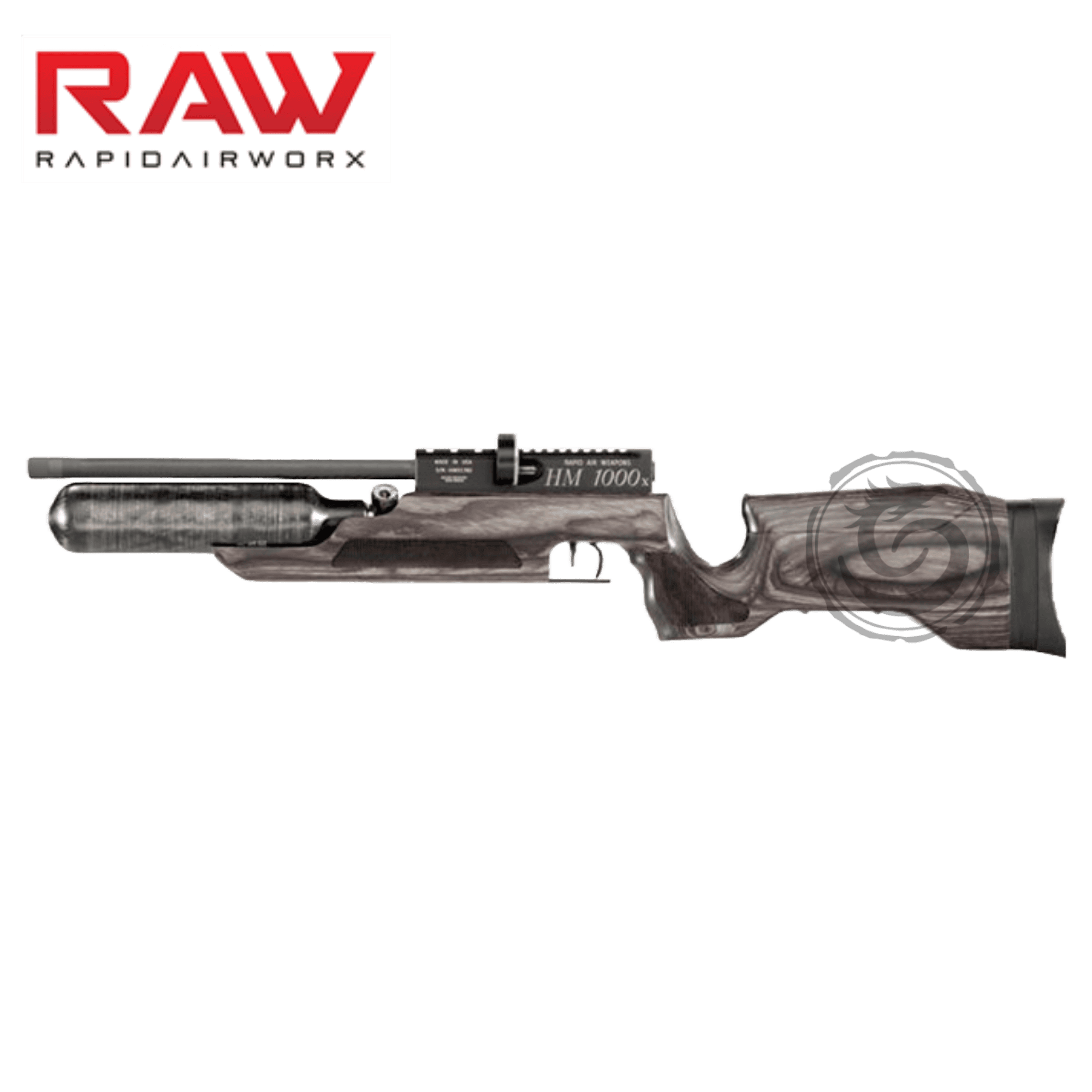 RAW MiniHunter HM1000X Mini LRT Air Rifle .22 Cal - Black Laminate ...