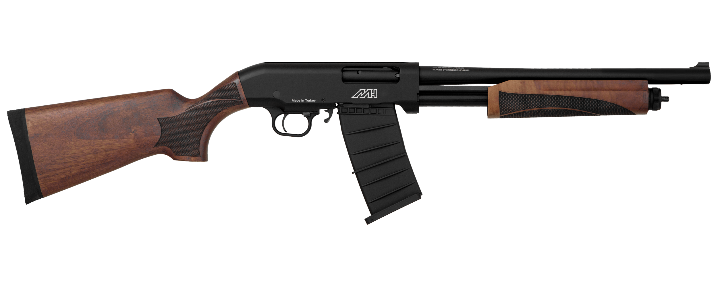 Hunt Group PX-12 Mag Fed 12 Ga 3″ Cham 18.5″ Pump Action Shotgun Walnut ...