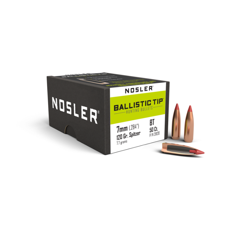 Nosler Ballistic Tip Hunting 7mm (.284 Dia.) 120 Gr Spitzer BT Bullets ...