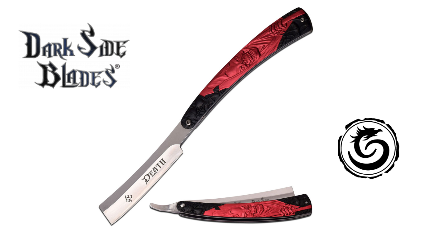 Dark Side Blades - Razor Style Folding Pocket Knife, Red & Black Grim ...