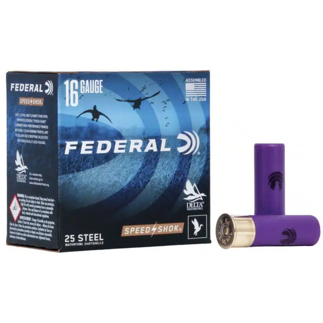 Federal Speed-Shok 16 Ga 2-3/4", 15/16 oz #4 Steel Shot Box of 25 | Buy ...