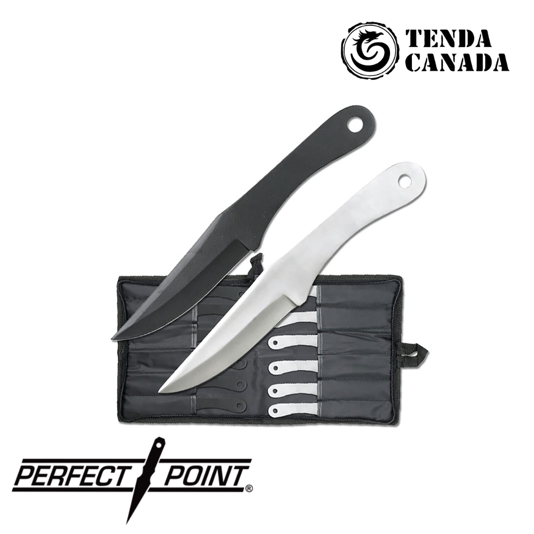 PERFECT POINT - 8.5" Black & Silver Throwing Knives, Set of 12 » Tenda ...