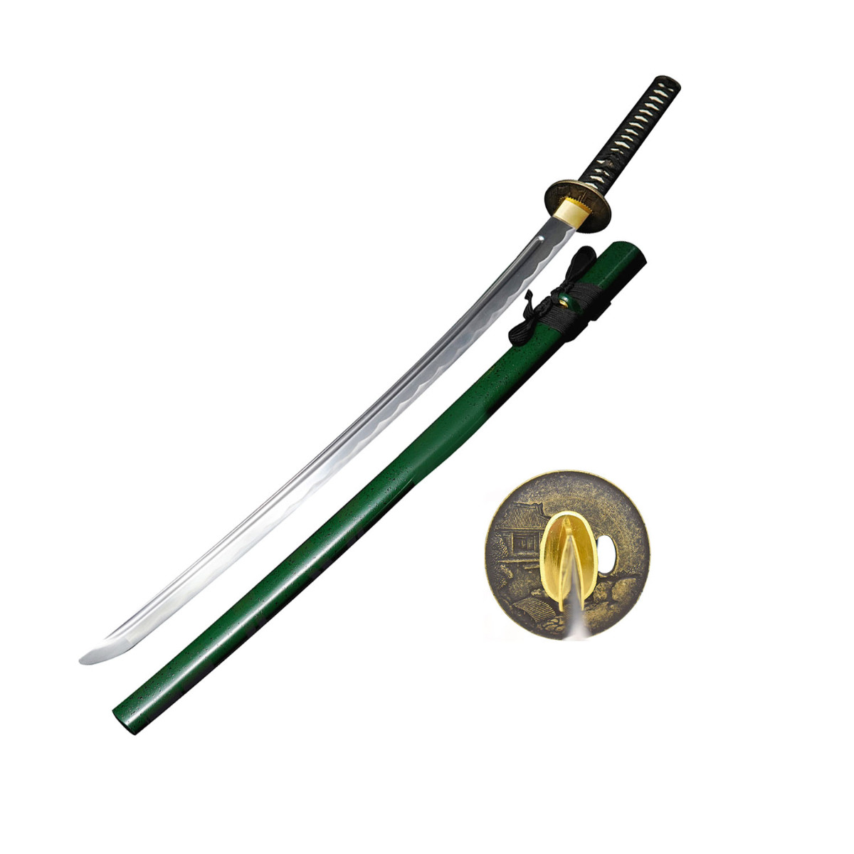 Snake Eye - Handmade Samurai Katana Sword 41", Dark Green - Samurai ...