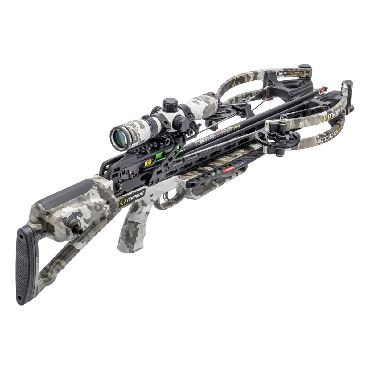TenPoint Stealth 450R Crossbow Package w/ RangeMaster 100 Camo Scope ...