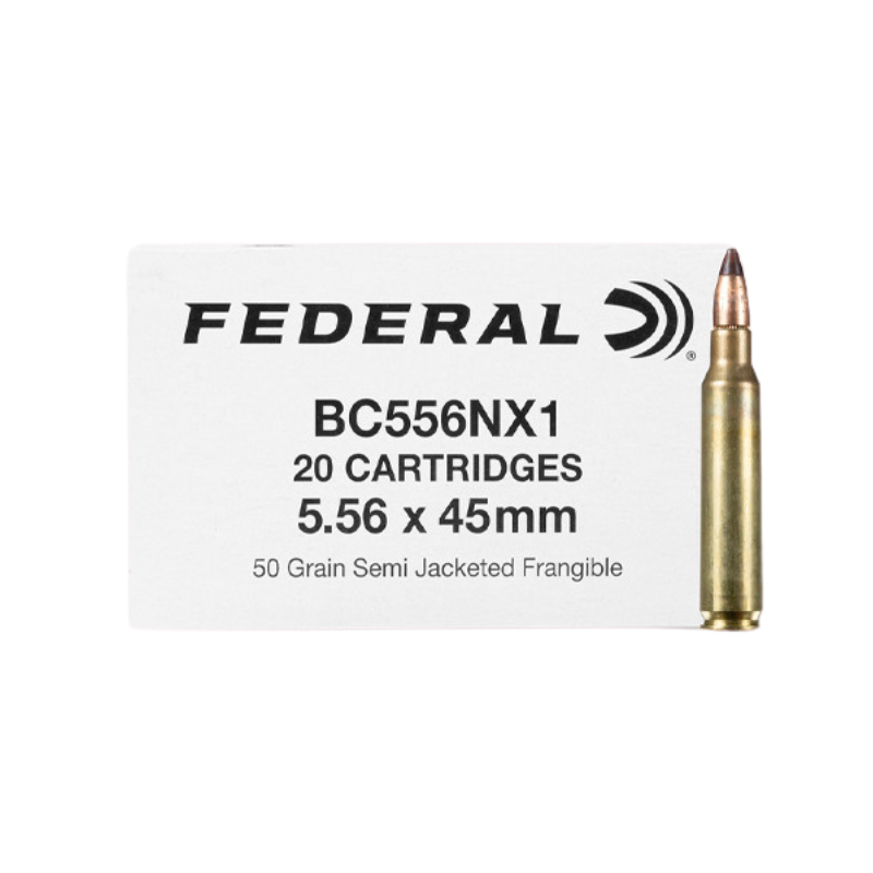 Federal BC556NX1 5.56 Nato 50 Gr Semi-Jacketed Frangible Box of 20 ...