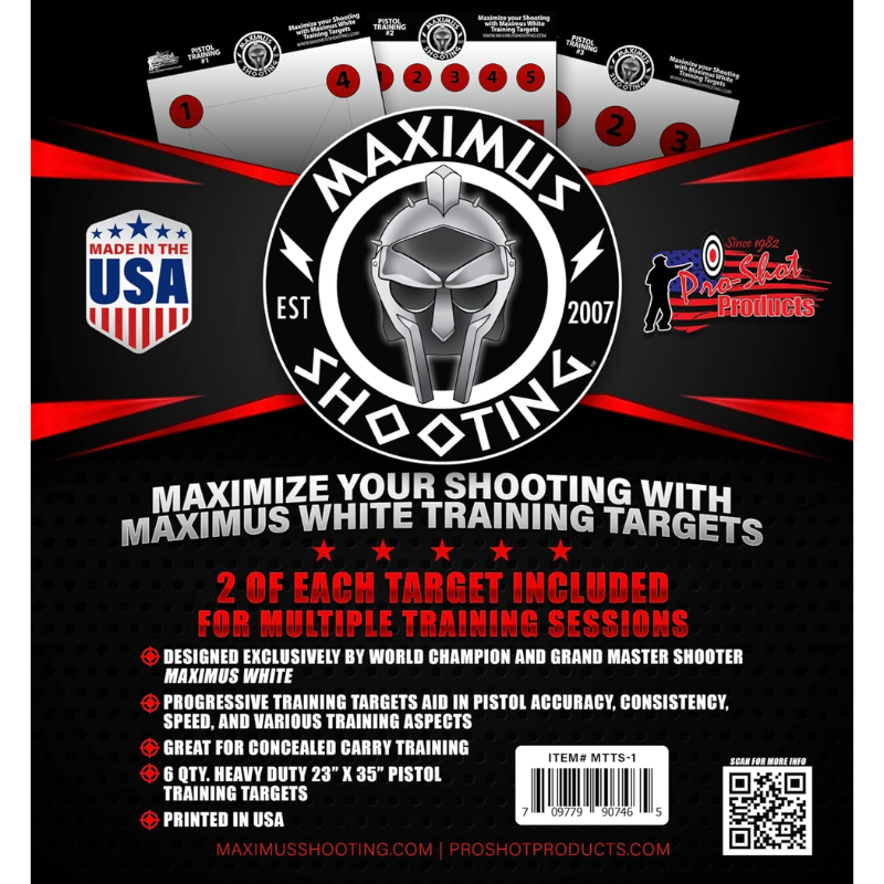 Pro-Shot Maximus White Pistol Training Target Set, Pack of 6 | Buy in ...
