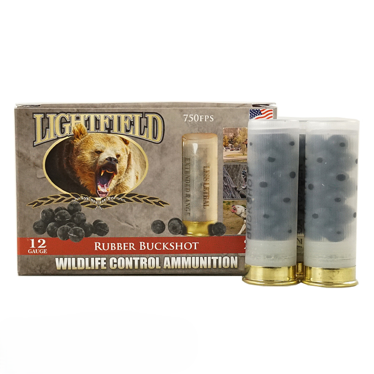 Lightfield Wildlife Control 12 Ga 2-3/4" Rubber Buckshot Box of 5 ...