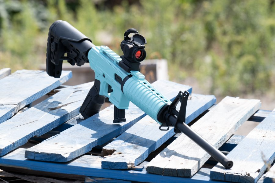 DERYA TM22 Feather SA Compact EGG BLUE c.22 LR 18″ - CANFIREARM GUN ...